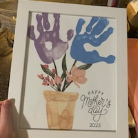 Flower Handprint Craft Art, Printable for Mom or Grandma Handprint ...
