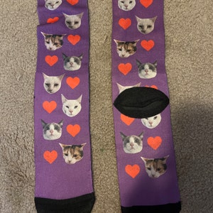 Custom Cat Socks Personalized Pet Photo Socks Father's - Etsy