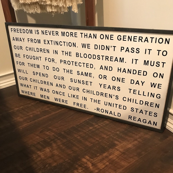 Freedom is Only One Generation Away True Freedom Quote Wood Sign - Etsy