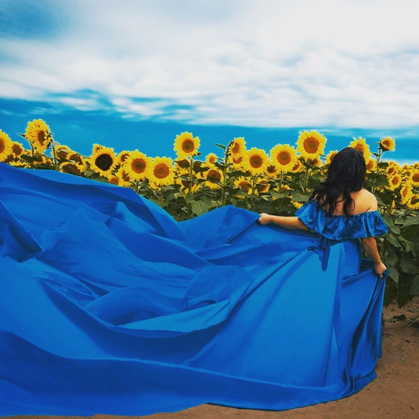 300 Blue Flying Fabric Overlays: Blue Flying Dress, Maternity Dress ...