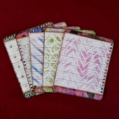 5 X Big Journal Cards, Handmade Double Sided Journaling Cards, Upcycled ...