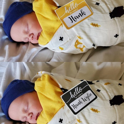 Hello My Name is Sticker Baby Announcement Baby Introduction Custom ...