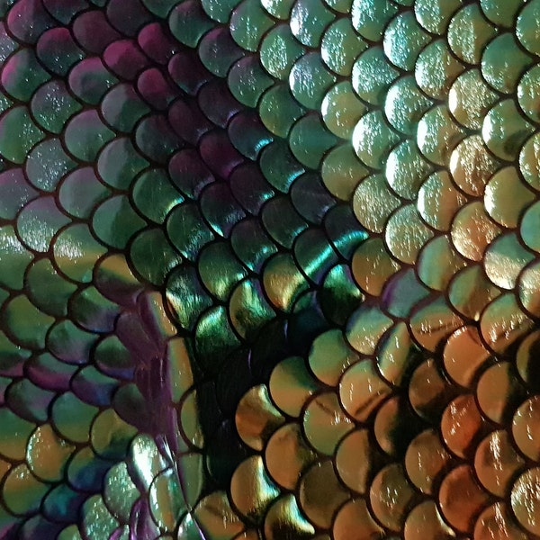 Iridescent Mermaid Foil Fish Scales Nylon Spandex 4way Stretch 58/60 ...