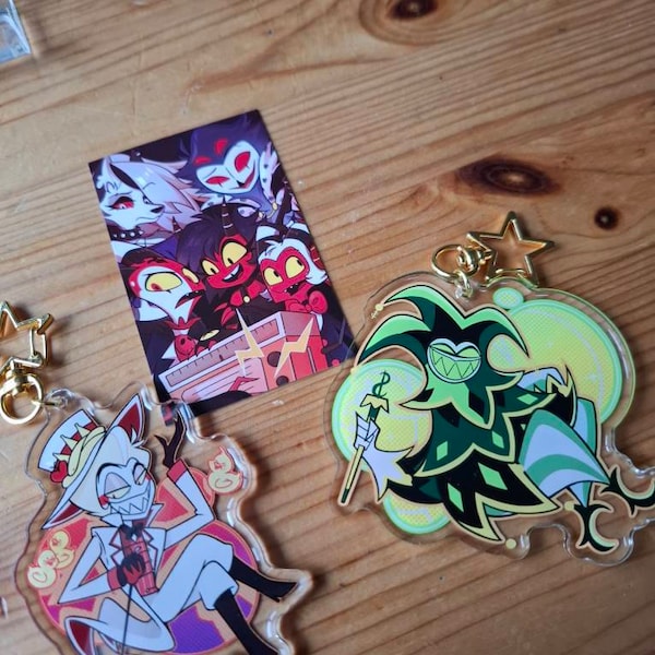 Helluva Boss Acrylic Epoxy Keychains Blitz Stolas Moxxie Millie ...