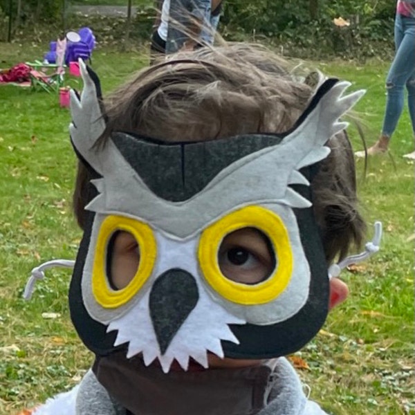 Children's Woodland Animal GREAT GREY OWL Felt Mask - Etsy
