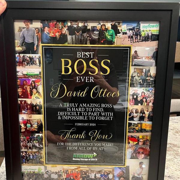 Best Boss Ever Photo Collage, Boss Leaving Gift Idea, Appreciation Gift ...