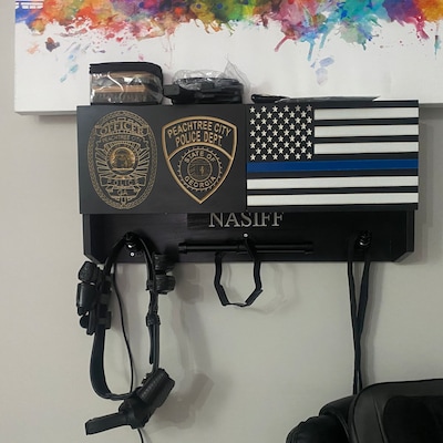 Custom Wall Mounted Blueline Blessed Are the Peacemakers Duty Rack ...