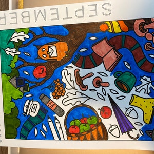 12 Month Coloring Book Coloring Pages for Adults Coloring - Etsy