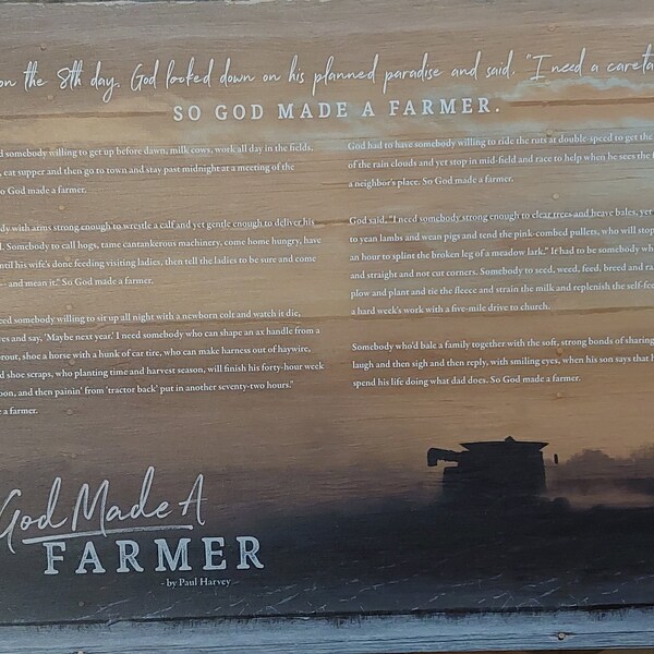 So God Made a Farmer by Paul Harvey Canvas Print, so God Made a Farmer ...