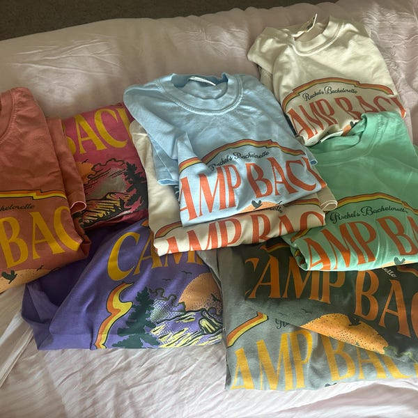 Vintage Camp Bachelorette Shirt, Custom Camping Bachelorette Shirts ...