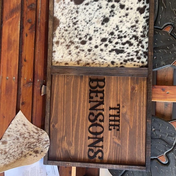 Cowhide Branding Frame, Cowhide Wood Sign, Family Heirloom, Unity ...
