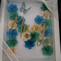 Initial Flower Shadow Box Personalised Flower Frame - Etsy Australia