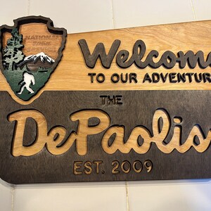 National Forest Service Welcome Sign ACRYLIC NFS Inspired Family Name ...