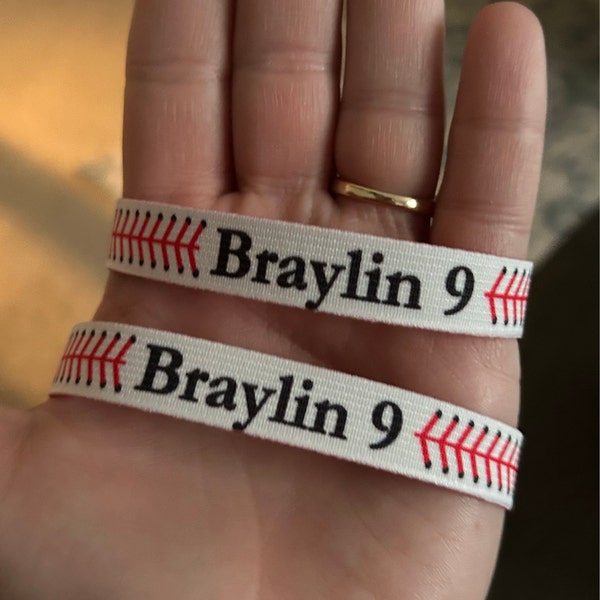 Reversible Custom Baseball Wristband Bracelet Hit Hard, Run Fast, Turn ...