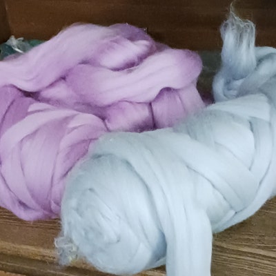 22 Lb Wholesale Wool Roving, Natural Un Dyed White Wool Top Fiber ...