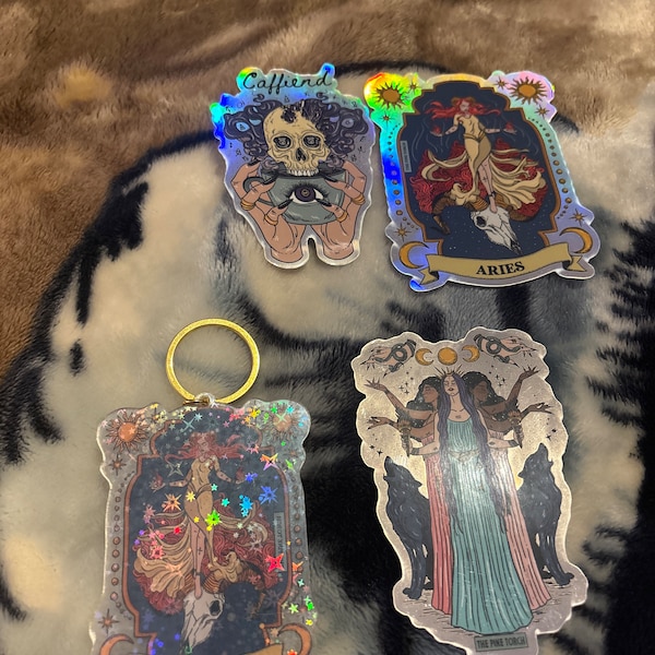Hecate Triple Goddess Holographic Sticker, Witchy Triple Goddess ...