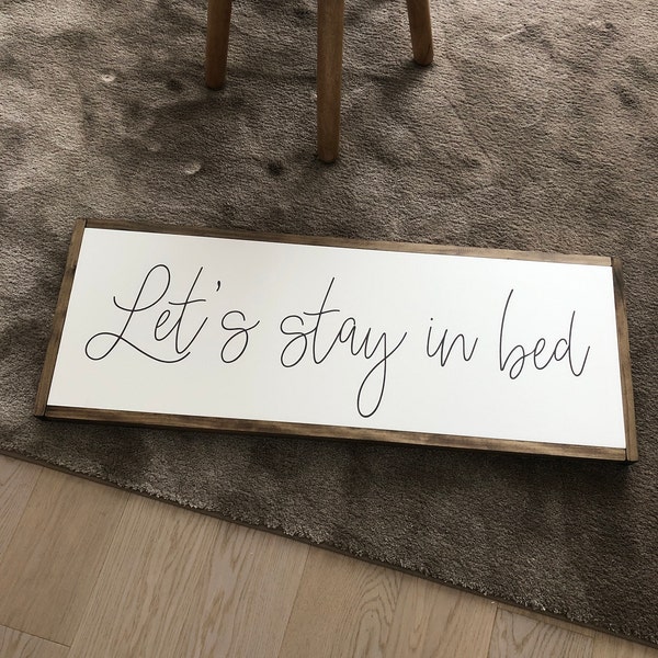 Lets Stay in Bed Sign | Bedroom Wall Decor | Let's Stay in Bed Wood ...