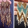 Yellowstone Inspired Eyota Earrings - Native American Beaded Fringe Earrings - Southwestern ...
