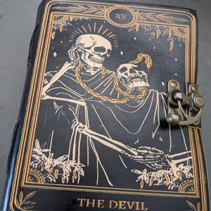 Pack of 2 Vintage Leather Journal Skull Journal the Devil Grimoire ...