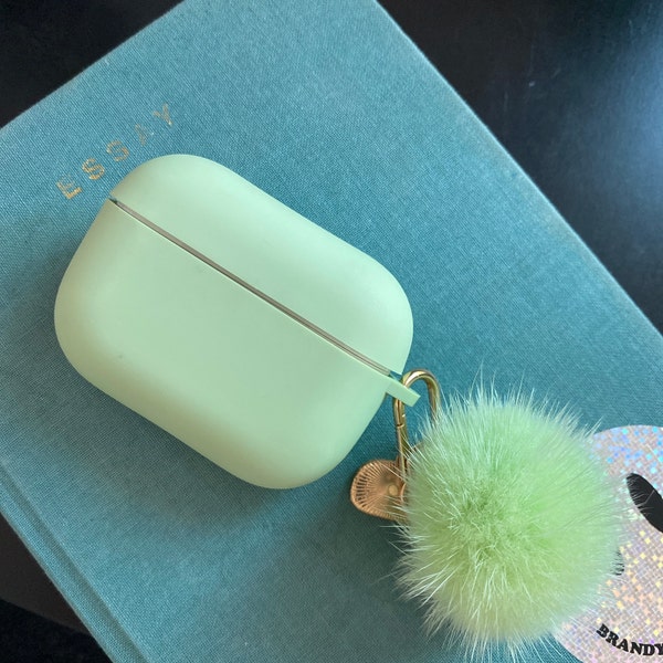 Custom AirPod Pro Case With Pom Pom Keychain,pink Airpods Case,silicone ...