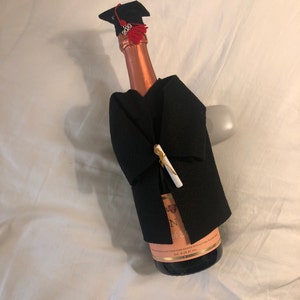 Graduation Cap & Gown Bottle Cover Black - Etsy