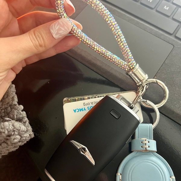 Silver Pink Rhinestone Keychain, Unique Gift for Mom Woman Her Friend ...