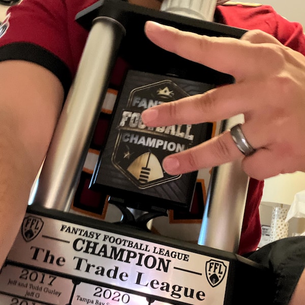 15" Gold Cup Perpetual Fantasy Football Trophy | Fantasy Football ...