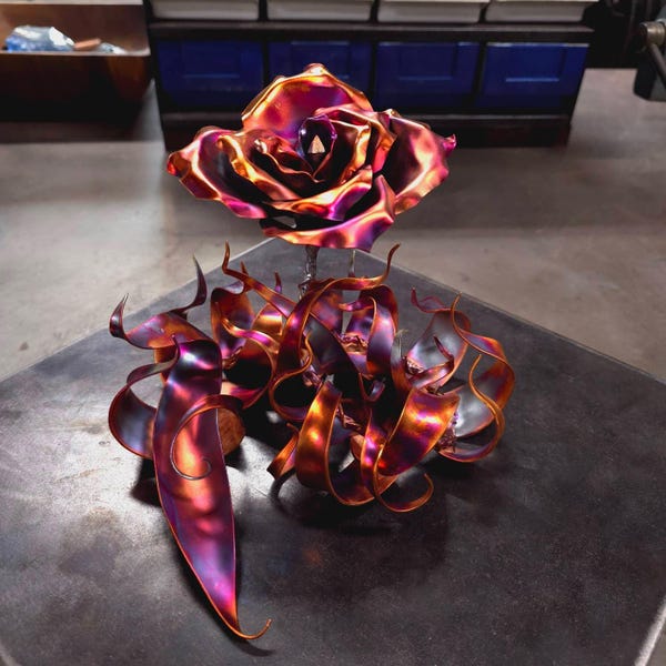 Copper & Glass Crystal "infinity" Rose #1989 Housewarming 7th ...