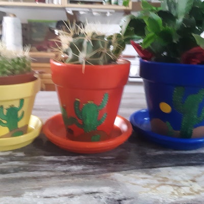 5 Hand Painted Flower Pot/fall Flower Pot/fall Season - Etsy