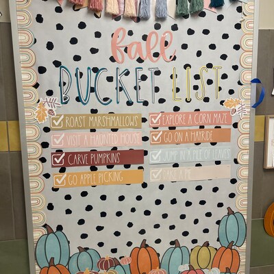 BULLETIN BOARD KIT Fall Bucket List Fall Autumn Season Classroom Décor ...