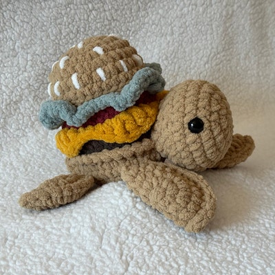 Burger Turtle Crochet Pattern PDF Download Beginner Friendly Amigurumi ...