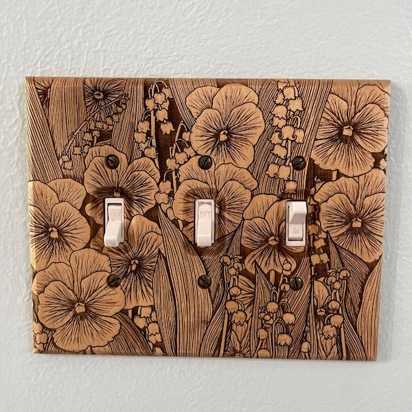 Double Engraved Wooden Lupin and Mount Baker Light Switch Cover - Etsy