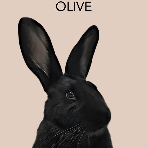 Custom Rabbit Portrait From Photo Rabbit Painting Pet Rabbit Lover Gift ...