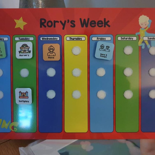 Kids Weekly Planner - Children's Routine Chart - Weekly Schedule ...