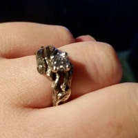 5mm ACADIA WEDDING RING Set Engagement Ring, Matching Weddng Band, 14k ...