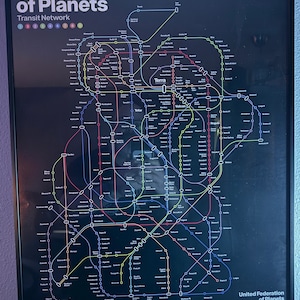 Galactic Transit Map, Fantasy Map, Unique Metro Map, Unique Gift ...