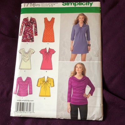 Uncut Simplicity Sewing Pattern 10595 9134 Misses' Released Pleat Dress ...