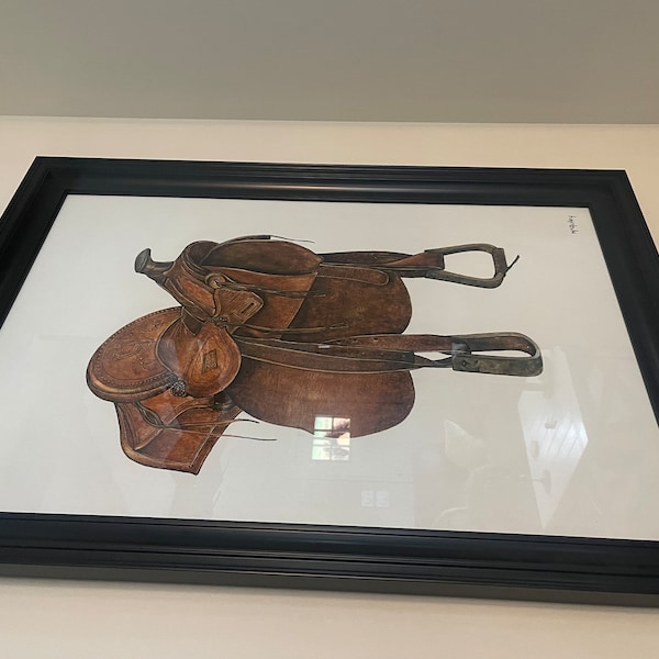 Vintage Spur Print | Western Home Decor | Antique Watercolor Painting ...