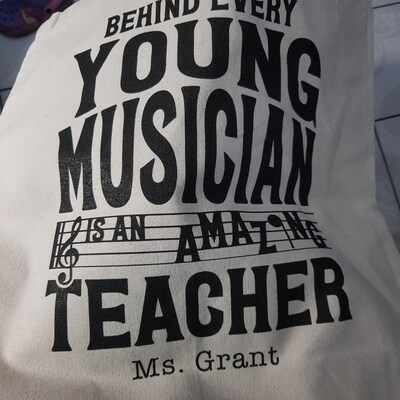 Music Teacher Tote, Music Teacher Gift, Teacher Appreciation Gift, Band ...