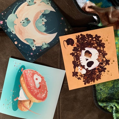 Donut Rat 8x8 Inch Cute Pet Rat Art Print - Etsy