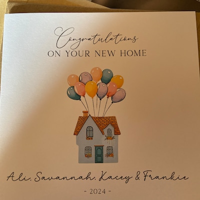 Personalised New Home Card New Home Gift Congratulations on Your New ...