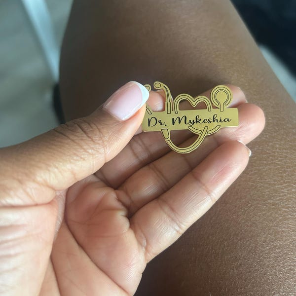 Custom Name Stethoscope Pin, Medical School Graduation Brooch With Custom Engraving, Medical ...