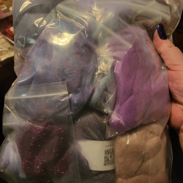 Purple Nurple COLOR BLAST Half a Pound of Mixed Fibers to Card, Spin ...
