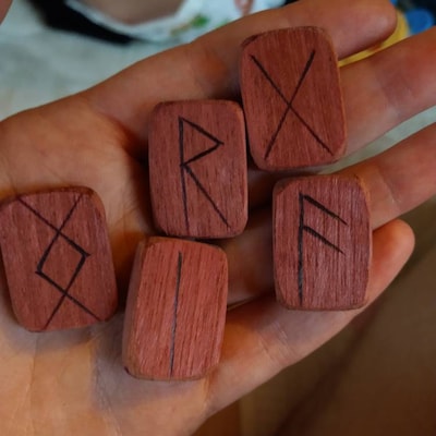 Wooden Runes Set With Woodburned Elder Furthark Alphabet Viking Runes ...