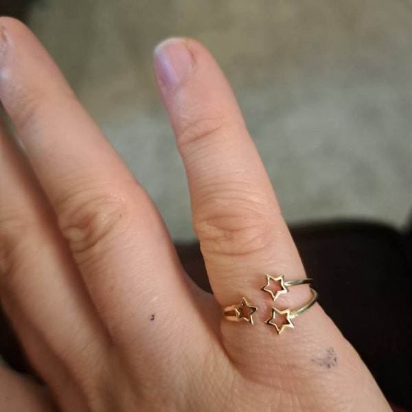 Open Star Ring, Star Stacking Ring, Minimalist Dainty Ring, Thin ...