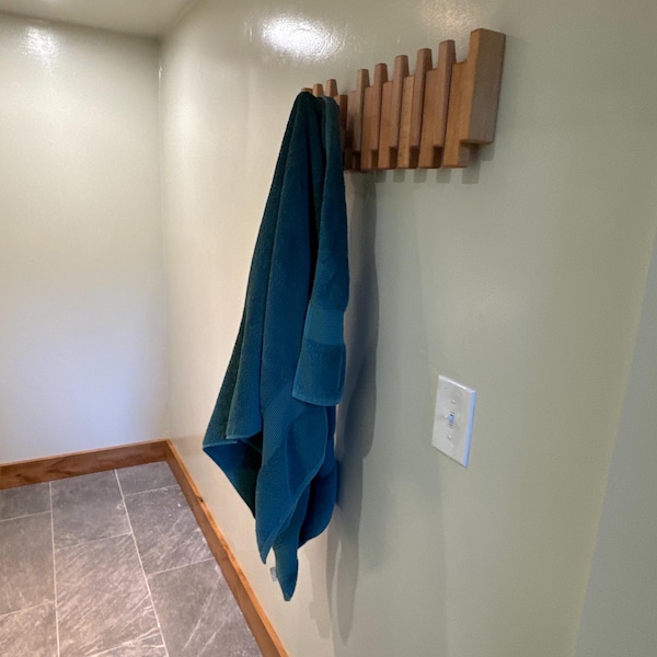 Solid Wood Piano Coat Rack, Wall Mounted Handmade Coat Hat Hanger ...