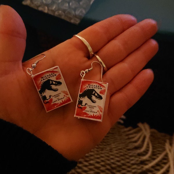 Real Looking Miniature Book Earrings With Pages, Classic Novel Earrings ...