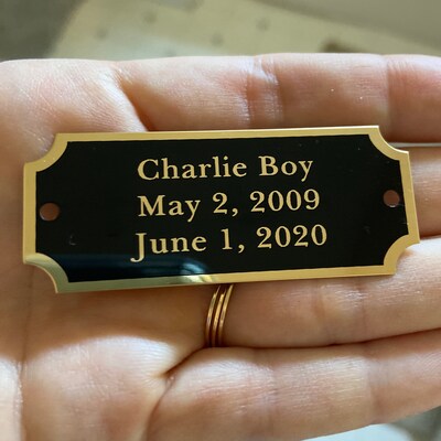 Personalized 2 1/2 X 1 Black Brass Plate With Notched - Etsy