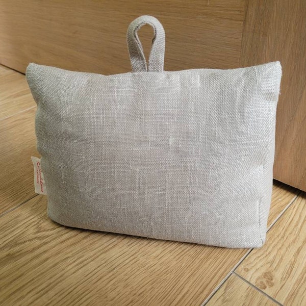 Handmade Filled Fabric Door Stop With Leather Loop Handle ...
