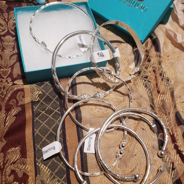 West Indian Bangle Conch Shell With Diamante Pattern Handmade .925 ...